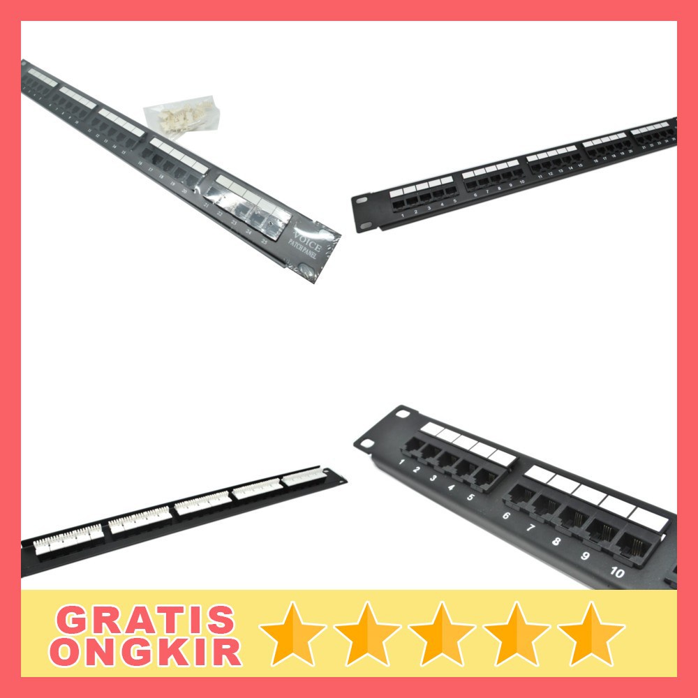 Cat3 Rj11 Telephone Patch Panel 25 Port For 1u 19 Inch Server Rack ...