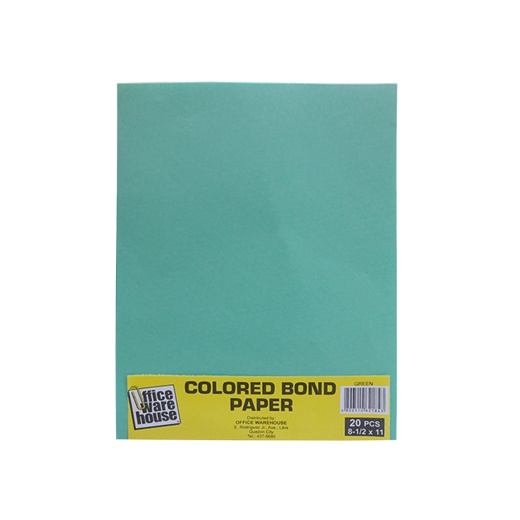 Office Warehouse Colored Bond Paper Ltr 20s Green | Shopee Philippines