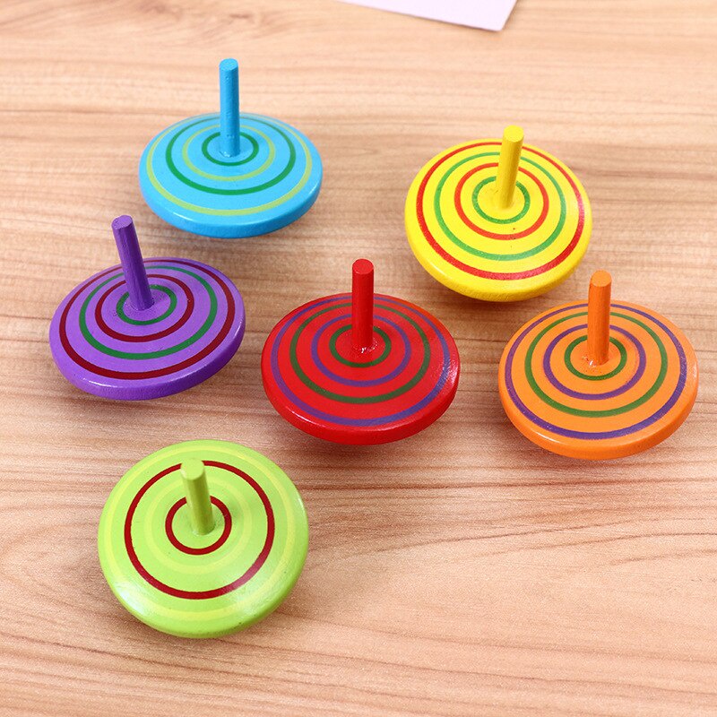 12pcs Wooden Gyroscope Toy Classic Spinning Tops Toys Balance ...