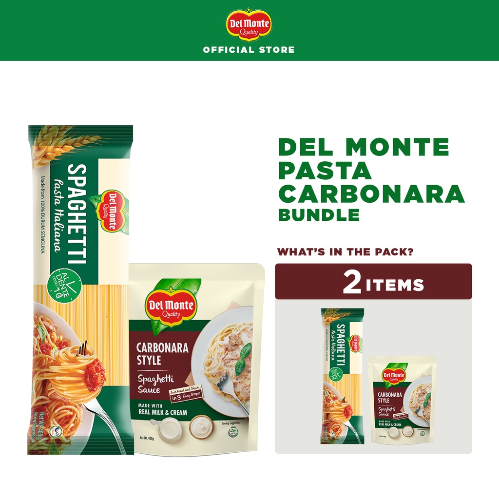 DEL MONTE Carbonara Bundle 7 servings (Carbonara Sauce 400g + Spaghetti ...