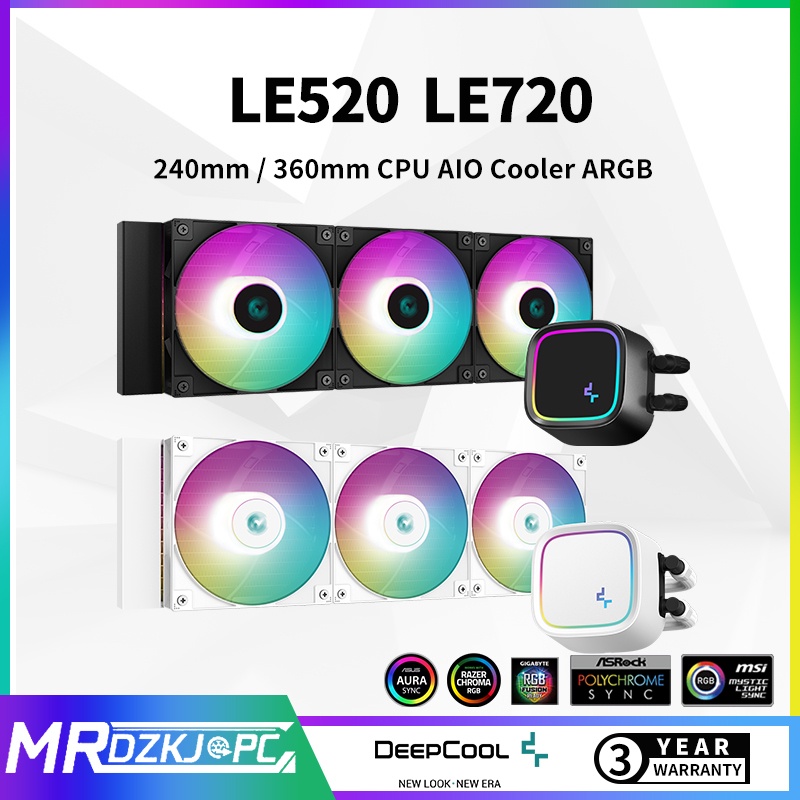 ※Deepcool LE520 LE720 ARGB 240mm 360mm CPU AIO Cooler Desktop Computer ...