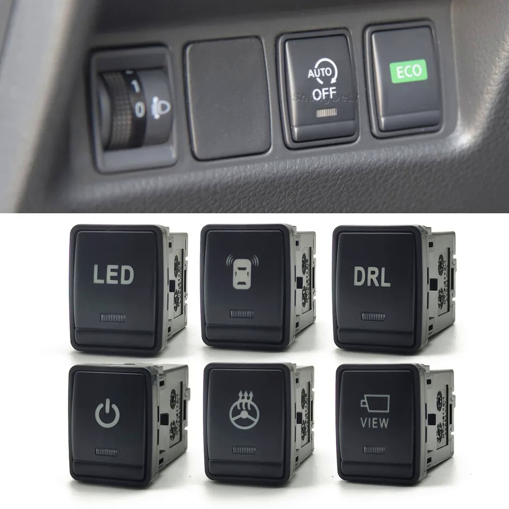 Car Power on off DRL LED Light Music Button Steering Wheel Heating ...