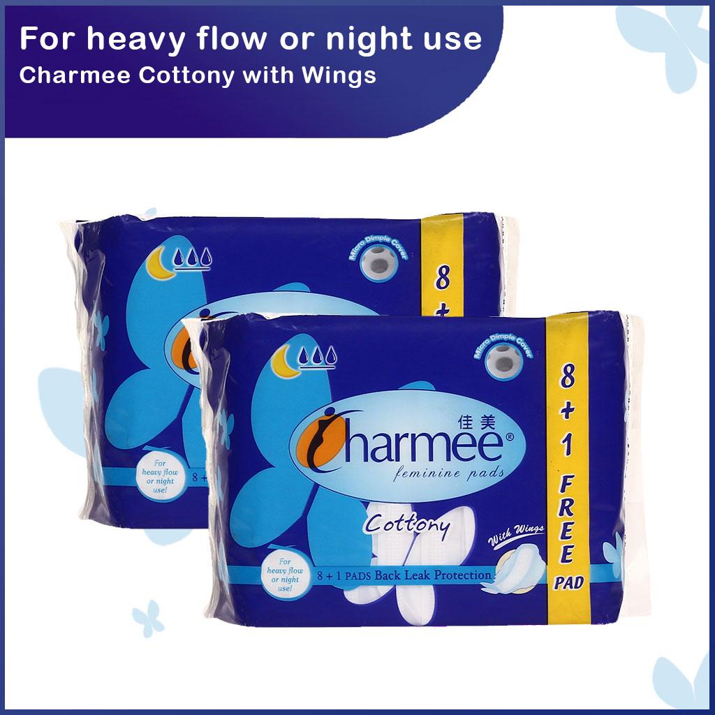 Charmee Sanitary Napkins Fem Pads Heavy Flow or Night Use 8's + 1 x 2 ...