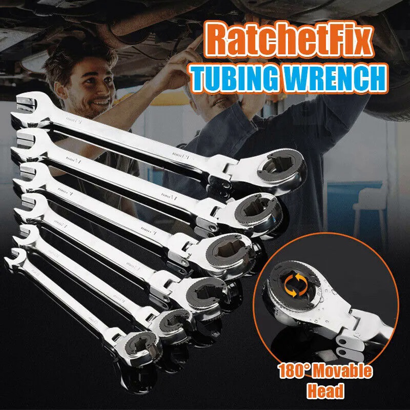 Tubing Ratchet Wrench 8-19 MM Tubing Flex Head Ratcheting Wrench Set ...