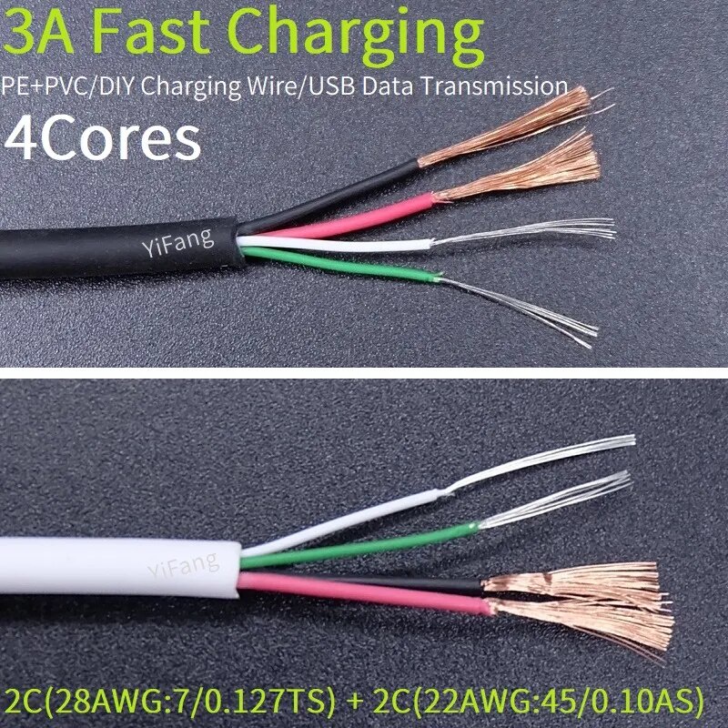 Fast Charging Wire DIY Repair Connector Data Transmission 3A Android ...