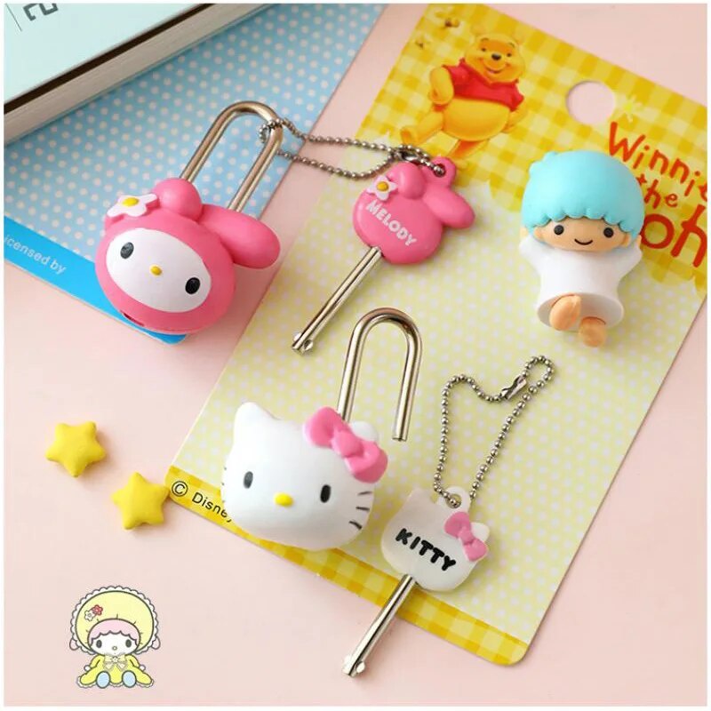 Kawaii Sanrio Small Padlock Kuromi Cute Anime Luggage Dormitory Locker ...