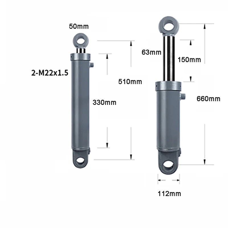 100mm Stroke 10 tons two-way Hydraulic cylinders oil top lifting table ...