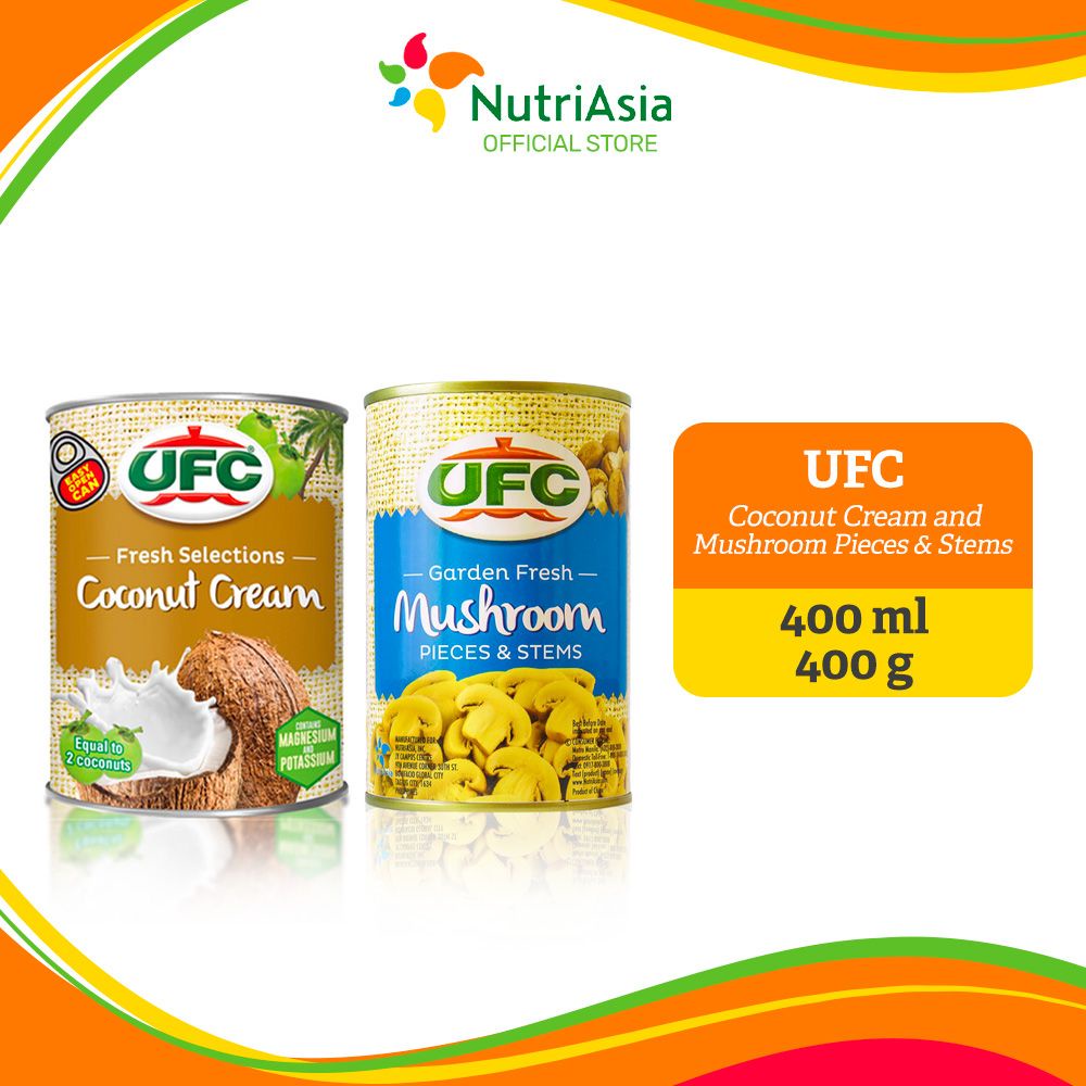 UFC Coconut Cream 400ml & Mushroom Pieces and Stems 400g | Shopee ...