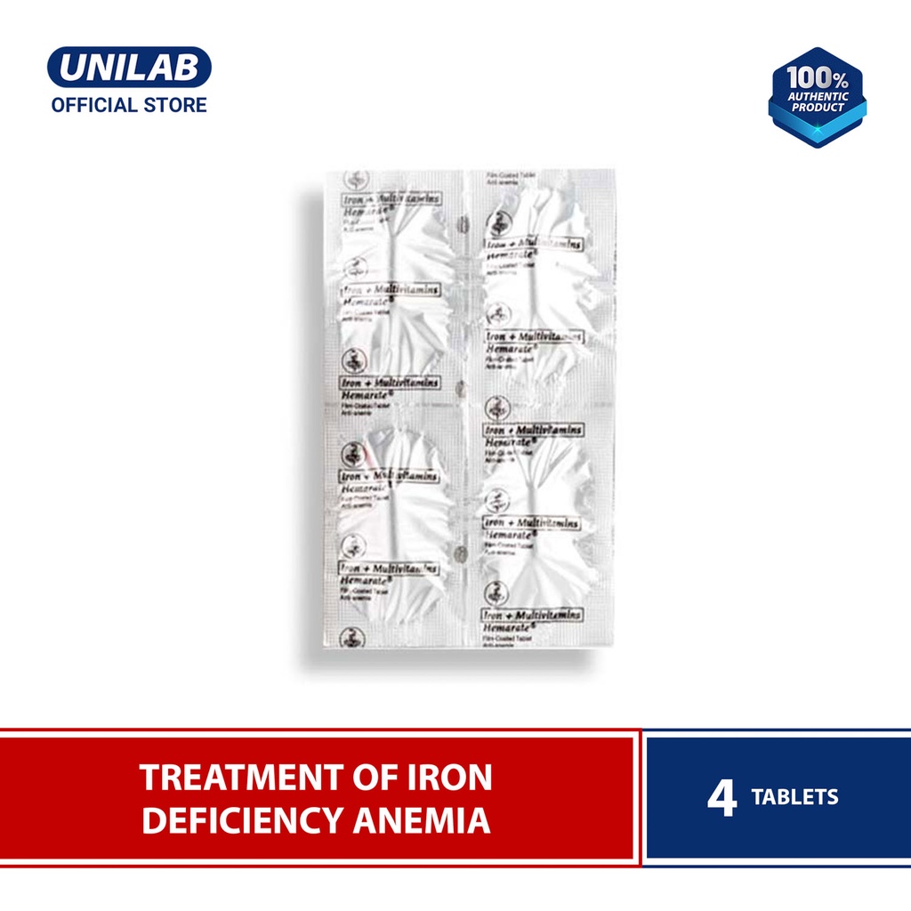 Hemarate 4 Tablets (Treatment Of Iron-Deficiency Anemia) | Shopee ...