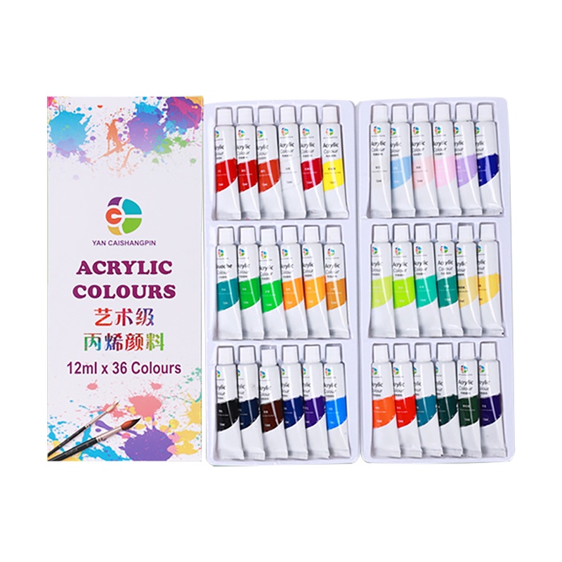 HGS 12ml Acrylic Paint Set 12/18/24/36 Color Professional Artist ...