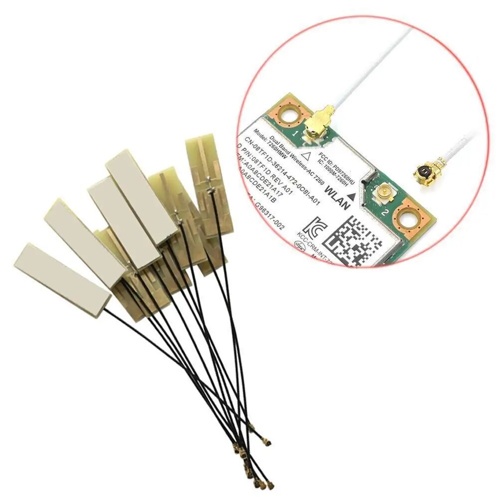 ⋌10pcs 2.4G 5G 5.8G Dual-Frequency Antenna Built-In PCB Laptop Notebook ...