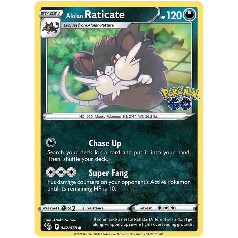 Pokemon TCG Alolan Raticate 042/078 Pokemon GO Common Non Holo | Shopee ...