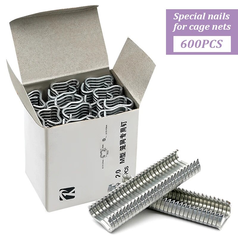 ♝600pcs/box M Nails Cages installed Chicken Duck Bird Dog cage clamp ...