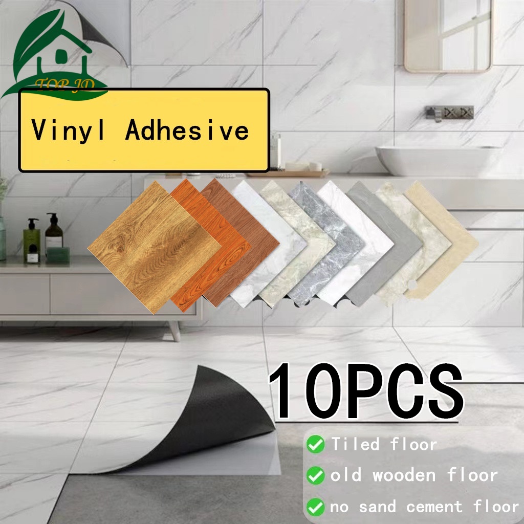 10PCS/Set Vinyl tile flooring self adhesive floor stickers Waterproof ...