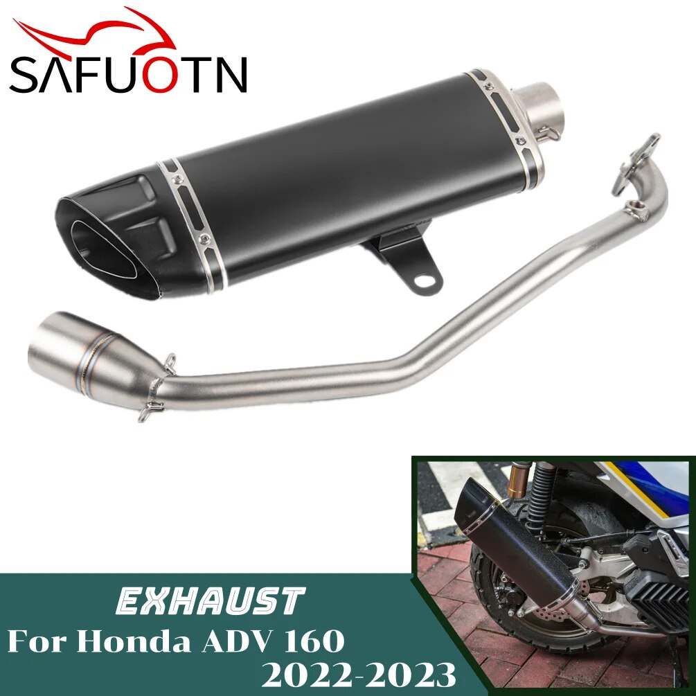 ADV 160 Exhaust Pipe Black Stainless Steel Long Type For Honda ADV160 ...