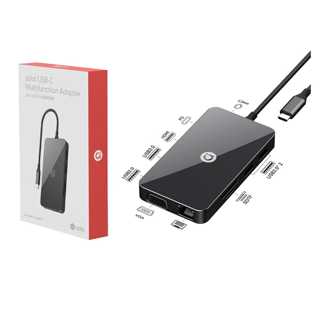 Asus Adol 11-in-1 USB-C Multifunction Adapter (Black) - Hub for Laptop ...