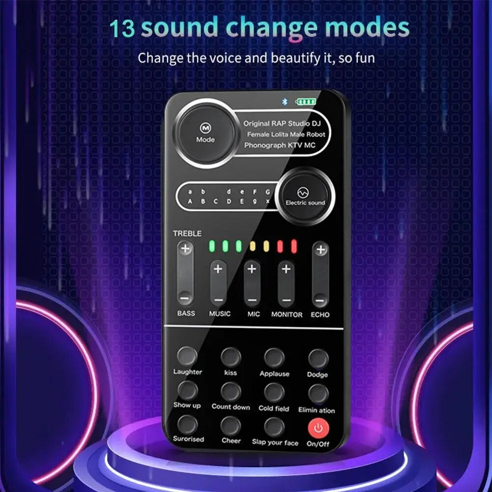 ☛K9 Voice Changer Handheld Sound Card Multiple Sound Effects For ...