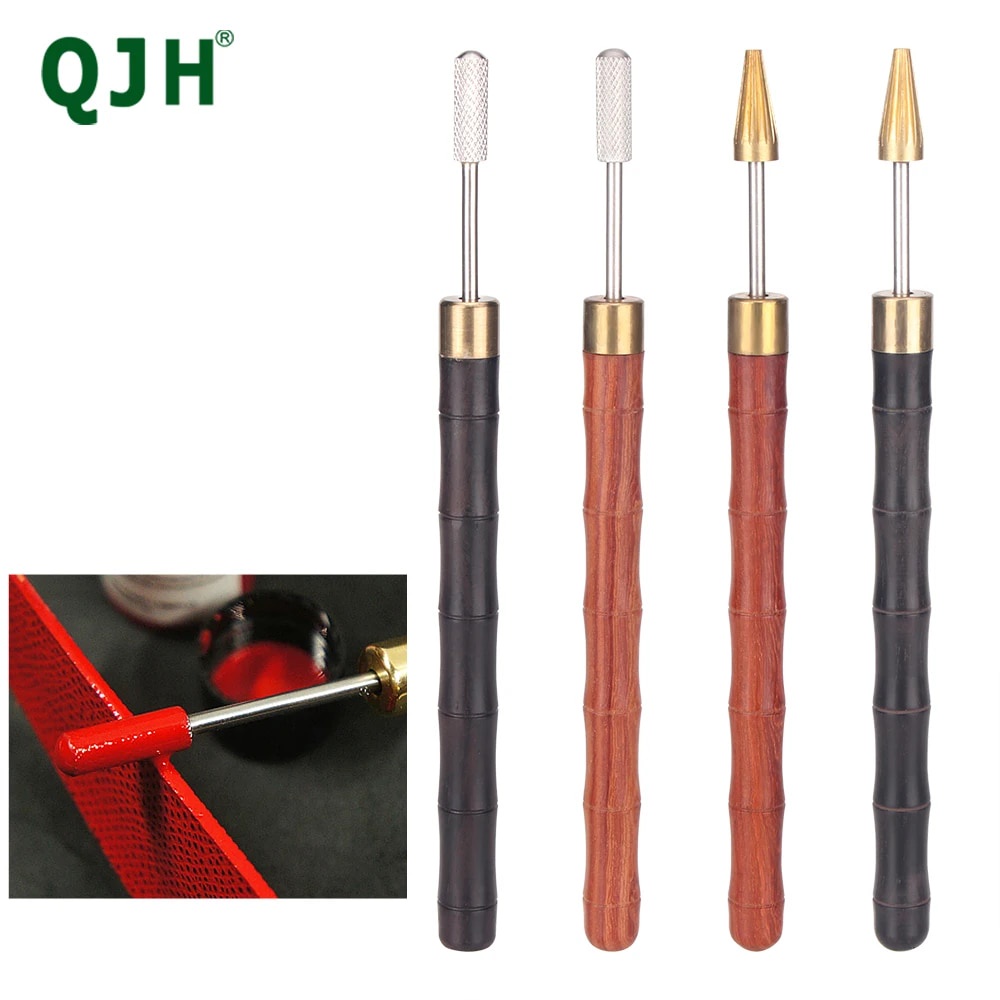 ☇Sandalwood Brass Head Oil Edge Pen Leather Craft Oil Rolling Tool Edge ...