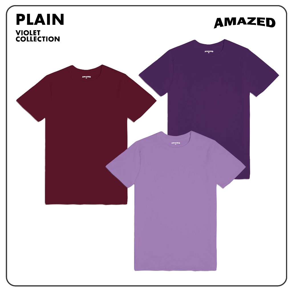 Violet Collection Plain Shirt T-shirts (Lavender, Dark Violet, Maroon ...