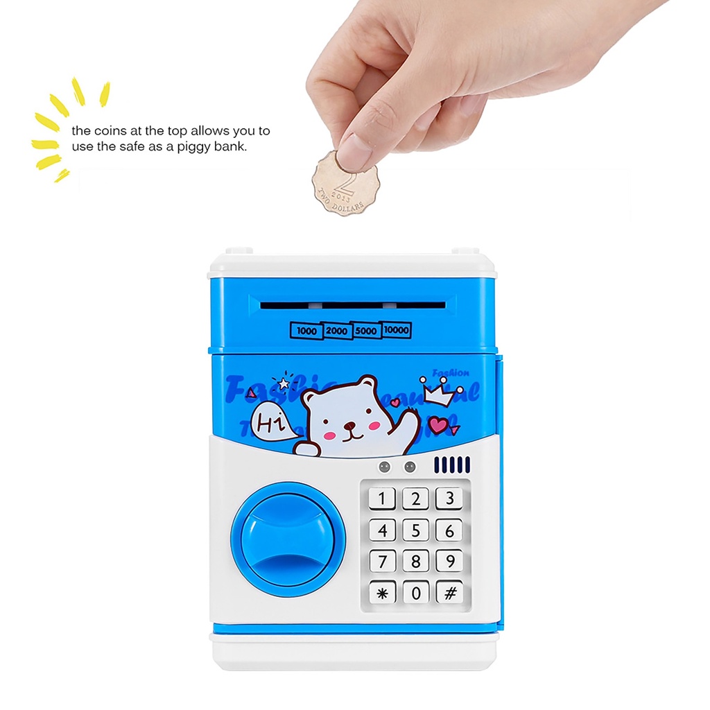 Electronic Piggy Bank Password Lock ABS Safe ATM Money Deposit Box Save ...