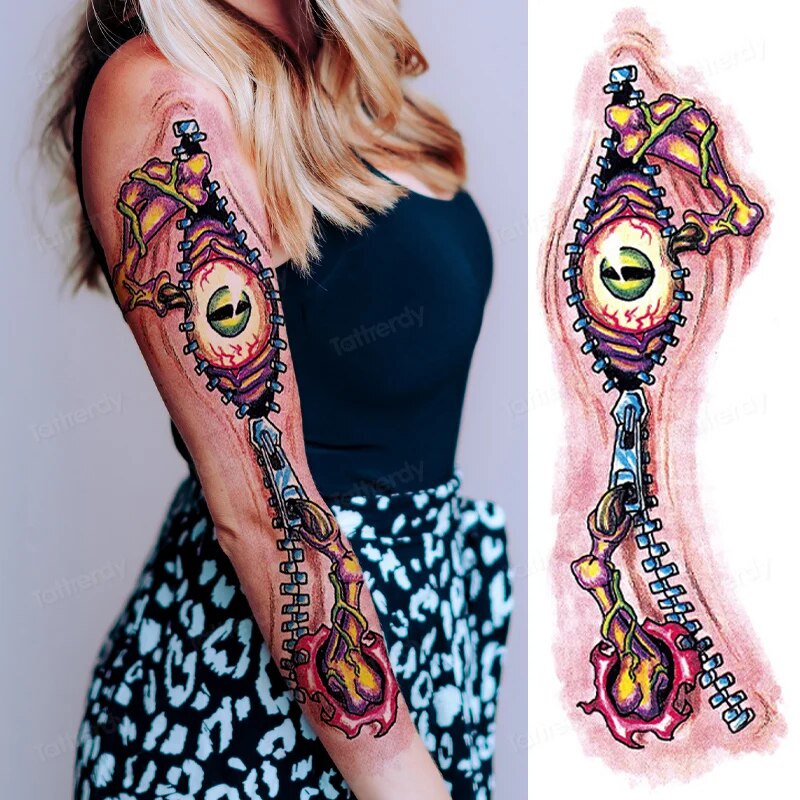 Large Size Temporary Tattoos For Women Adults Realistic Full Arm Sleeve ...