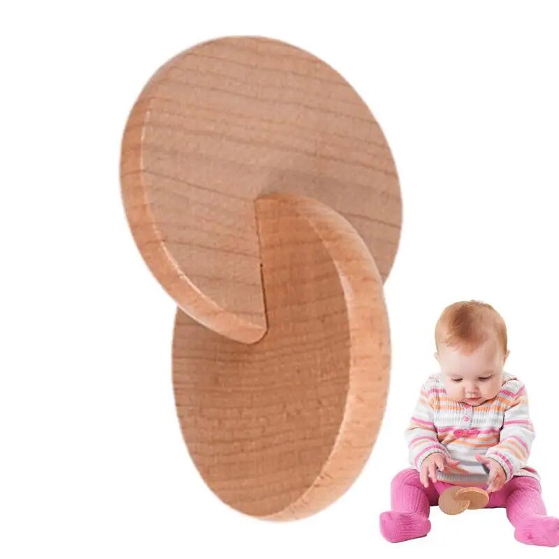 Infant Wooden Toys Exercise Hand Grasped Toy Interlocking Discs Egg Cup ...