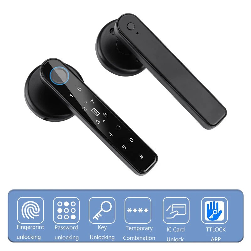 Door Lock Biometric Fingerprint Door Lock Anti Peeping TTLOCK APP ...