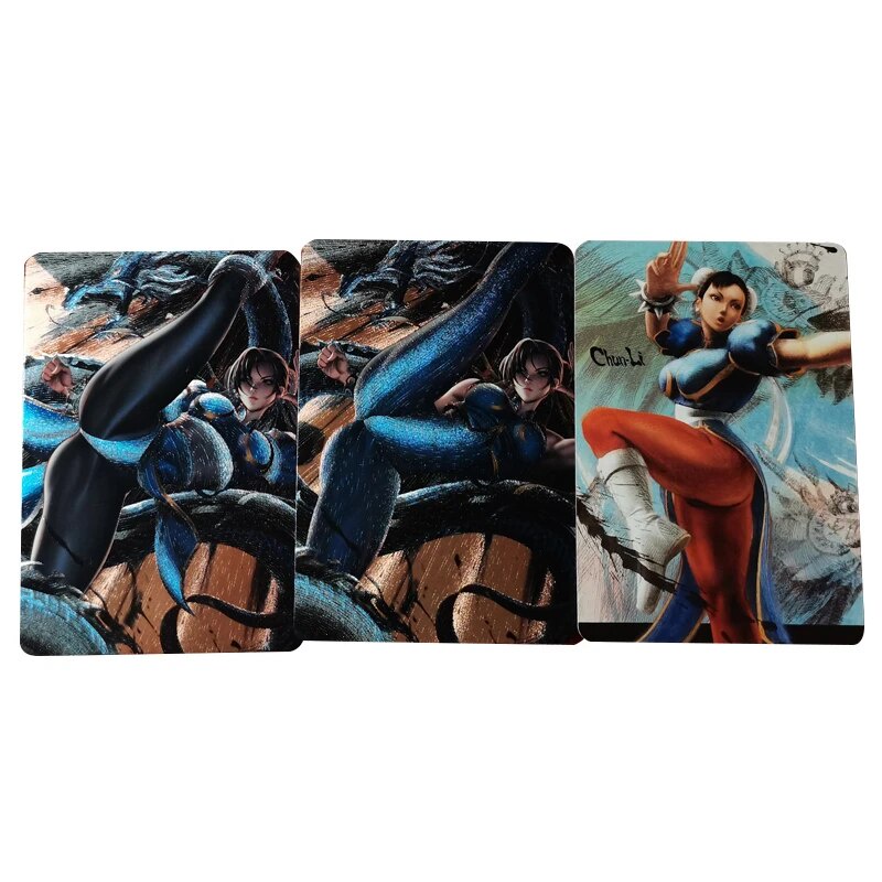 3Pcs Anime Street Fighter Chun-Li Thick Flash Card Diy Acg Sexy ...