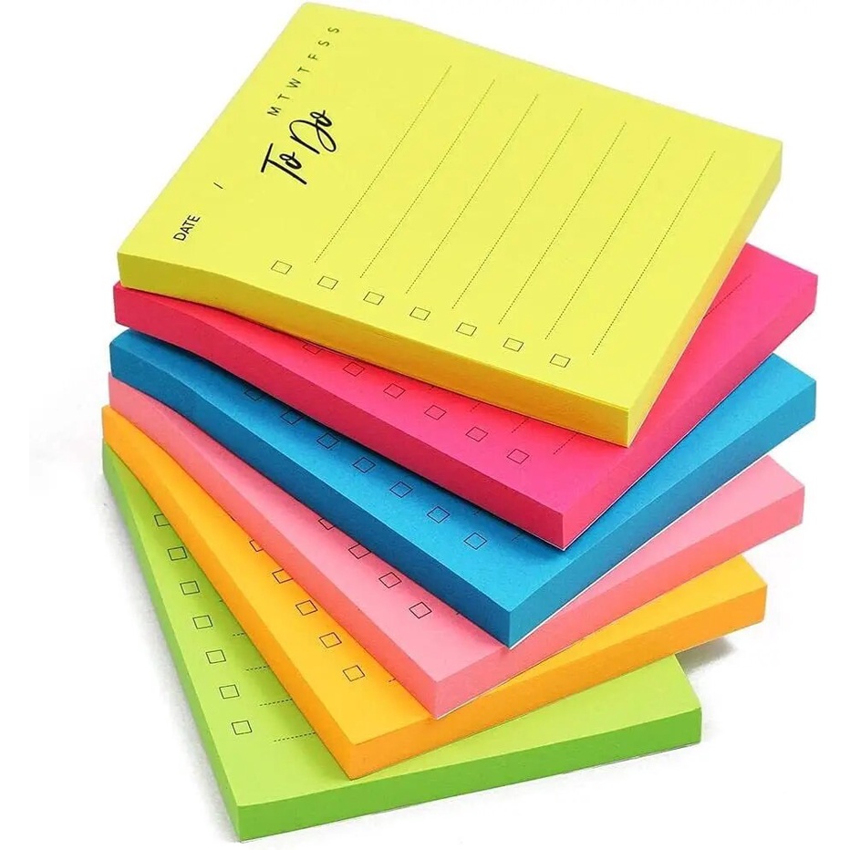 ️6 Pack to Do List Sticky Notes, 420 Sheets Self-Stick Notes with Line ...