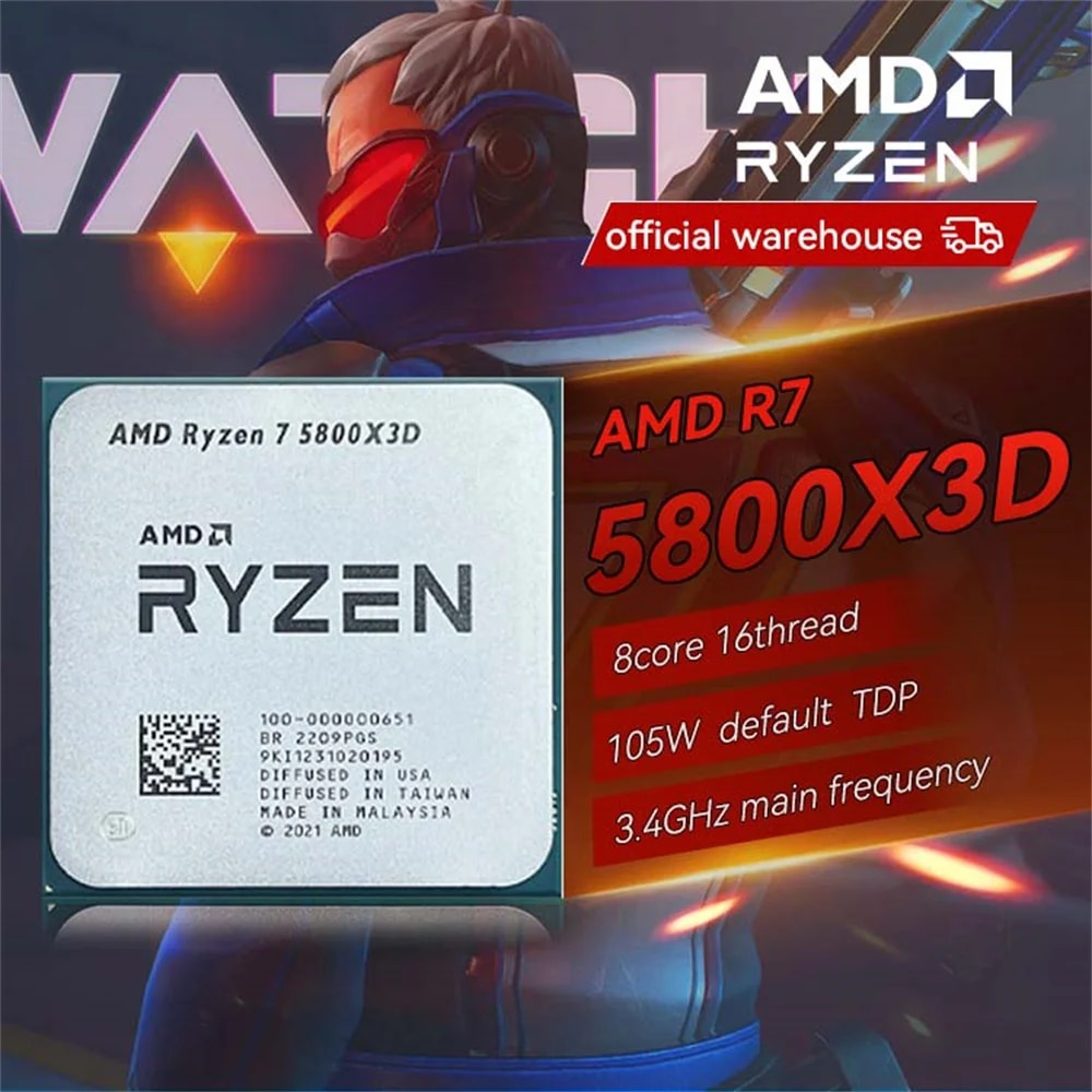 AMD Ryzen 7 5800X3D Novo CPU R7 5800X3D 8-Core 16-Thread CPU Processor ...