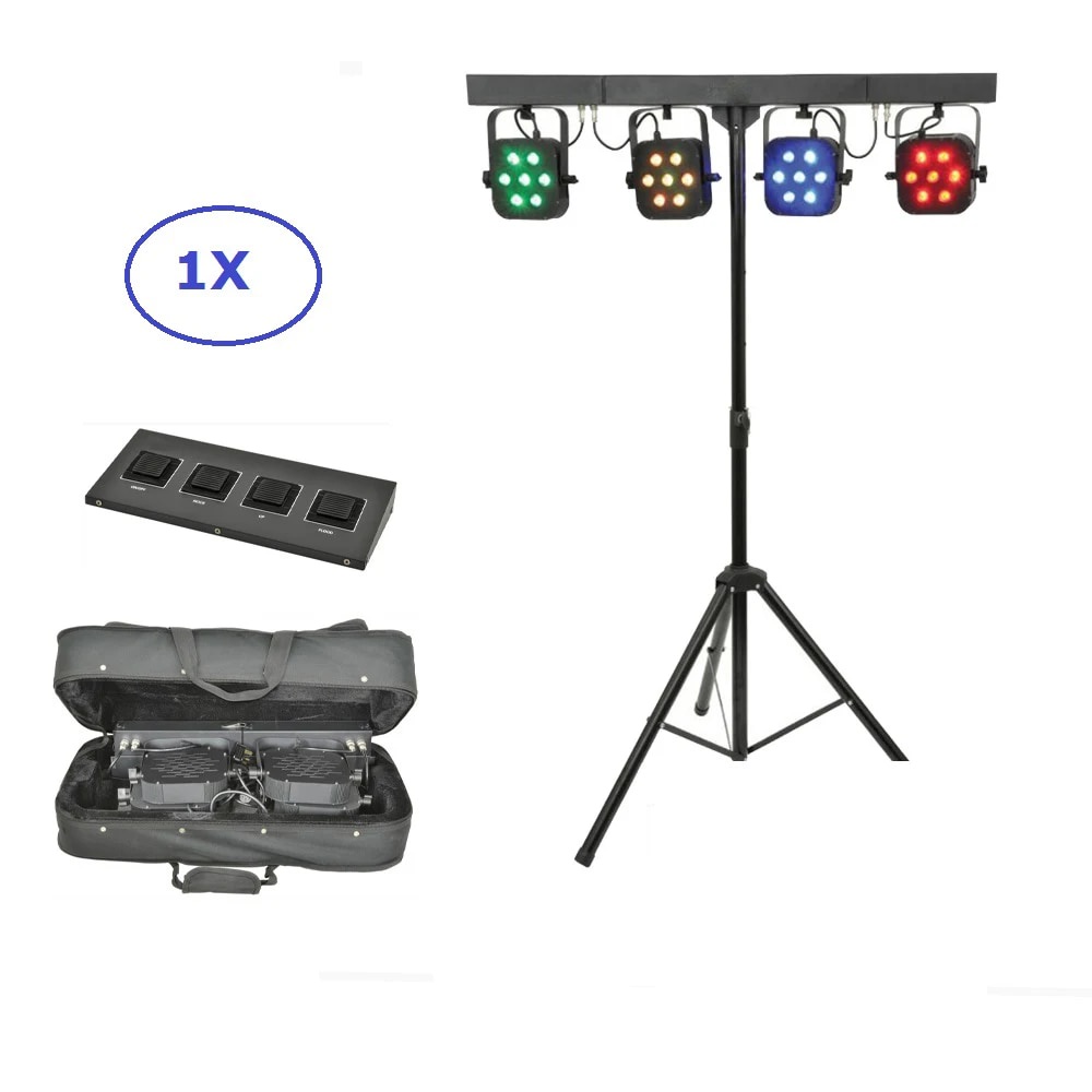 Free Shipping LED Par Kit 4Pcs 7X10W 4IN1 RGBW Led Slim Flat Par Lights ...