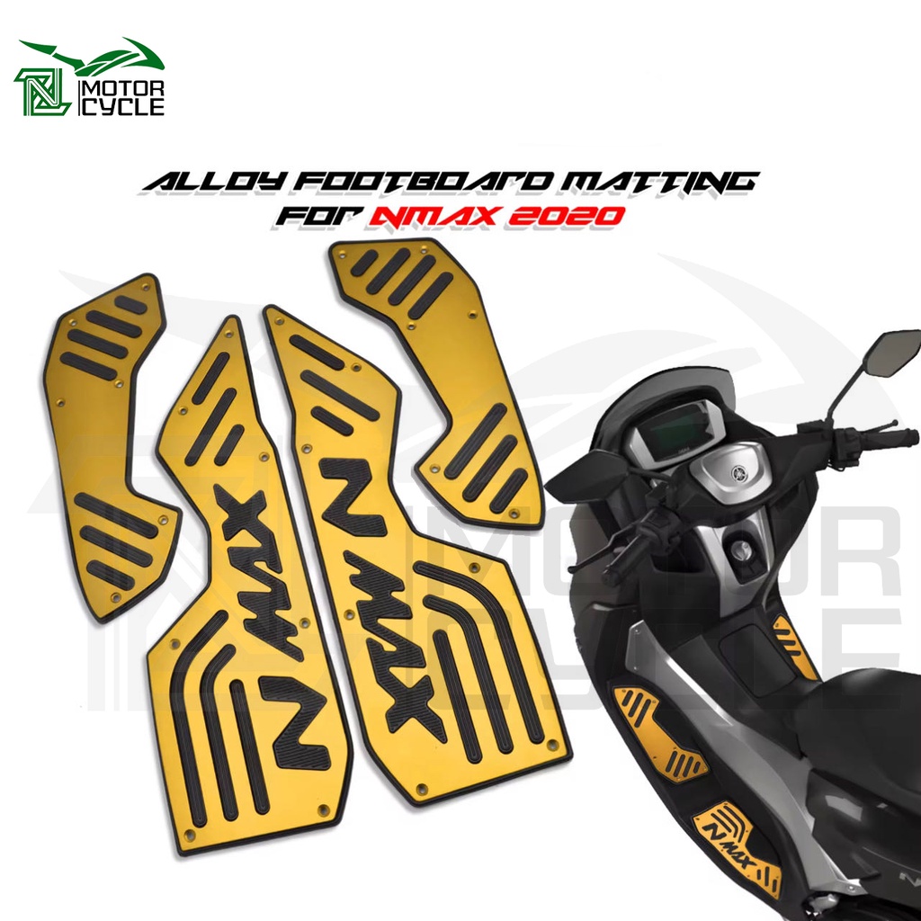 NMAX 2020/NMAX 2021 CNC ALLOY ANTI-SLIP RUBBER FOOTBOARD MATTING WITH ...
