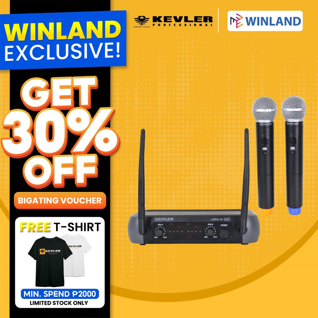 KEVLER by Winland Dual UHF Handheld Wireless Microphone Mic w/ 16 ...