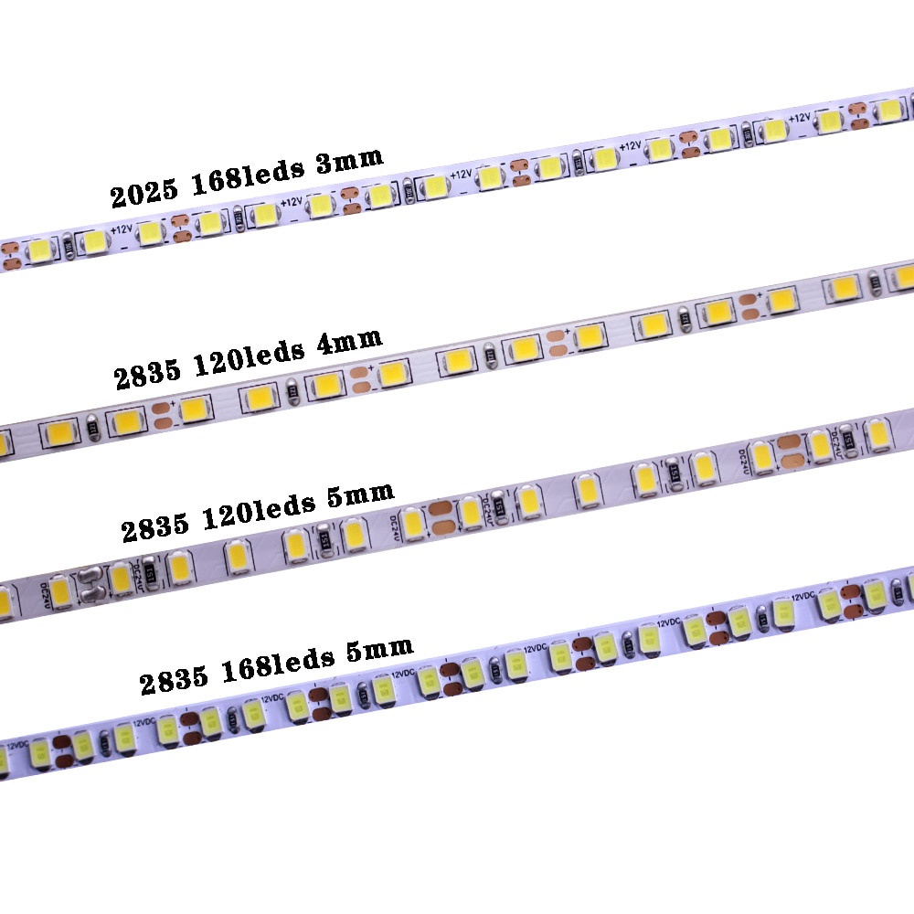 3mm Narrow Width LED Strip Light 5M DC12V 2025 168Leds/m Rape 4mm 2835 ...