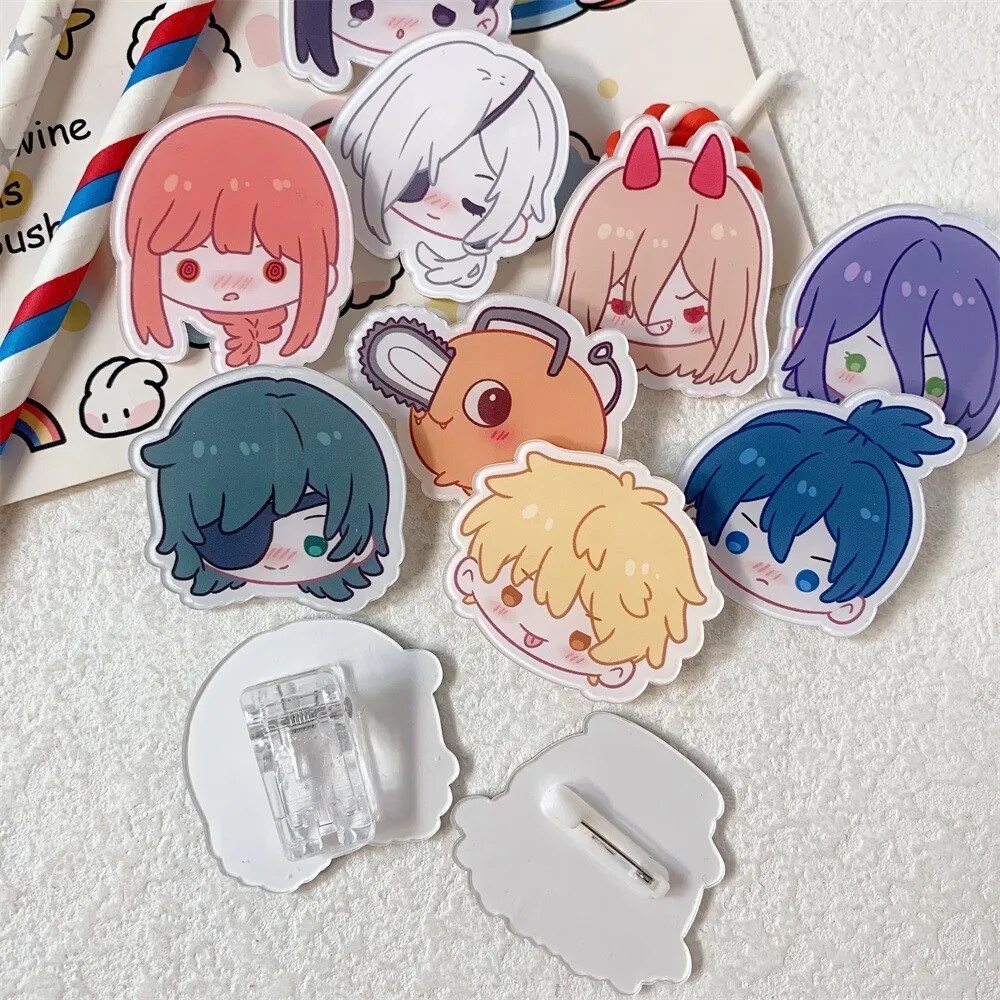 Anime Chainsaw Man Brooch Pochita Denji Power Makima Reze Aki Angel