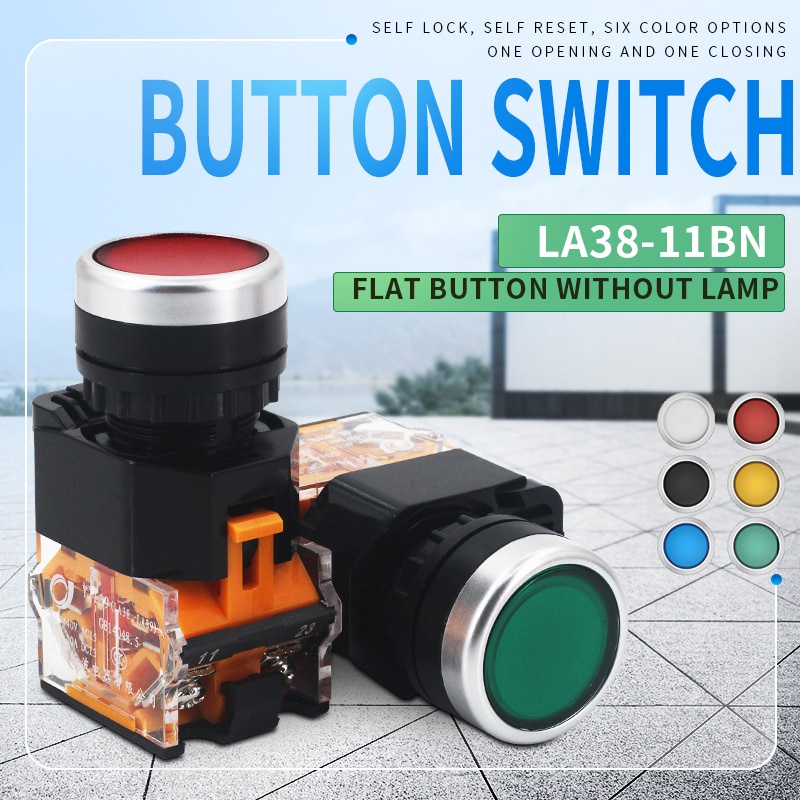 1pcs Button switch self-locking start power switch self-returning jog ...