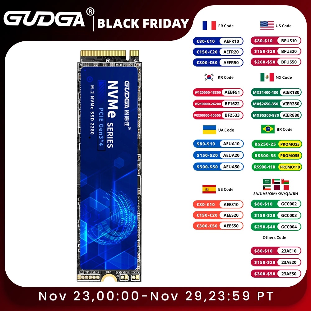 ☾GUDGA NVMe M2 SSD 1TB 512GB SSD PCIe Gen3.0*4 SSD 2280 M.2 Nvme Ssd 256GB 128GB M2 Internal ...