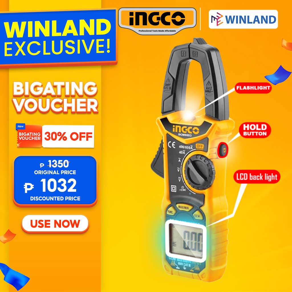 [7258]INGCO by Winland TRUE RMS Digital Clamp Meter Multimeter Multi ...