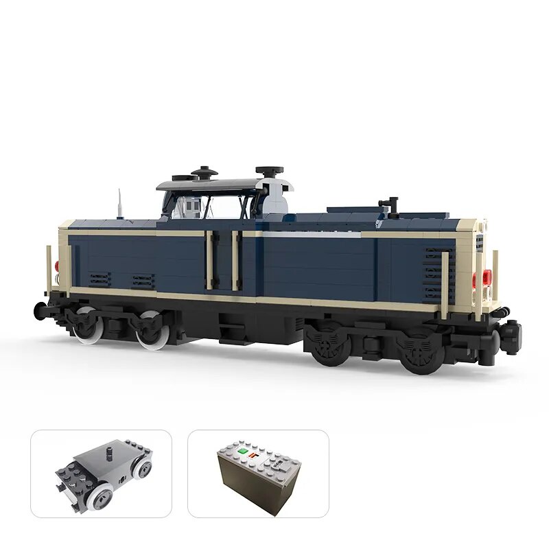 MOC High-Tech Town V100 German Cargo Locomotive Electric Train Building ...