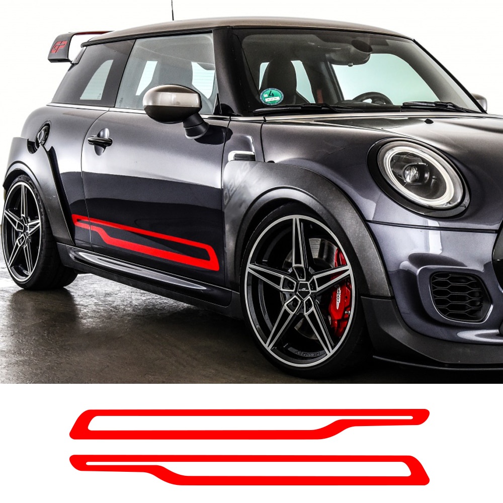 66H JCW GP Edition Door Side Stripes Skirt Decal Sticker For MINI John ...