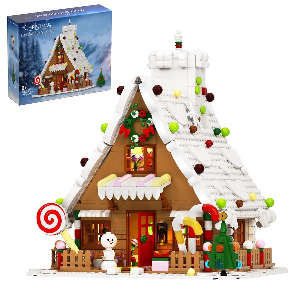 BuildMoc New Year Winter Christmas Gingerbread House Building Block Set ...