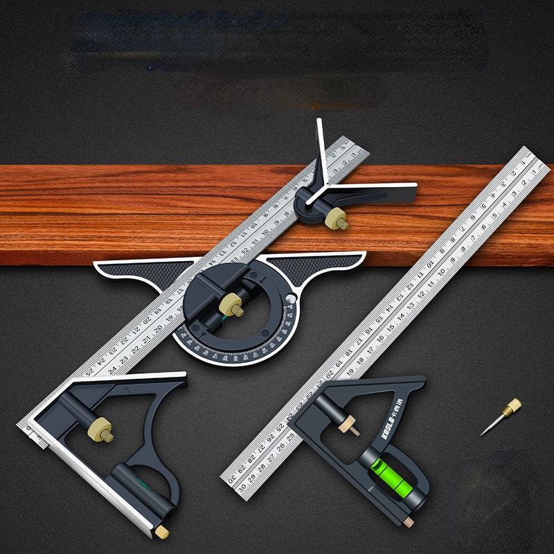 3 In 1 Square Angle Ruler Set Engineers 300mm Adjustable Multi ...
