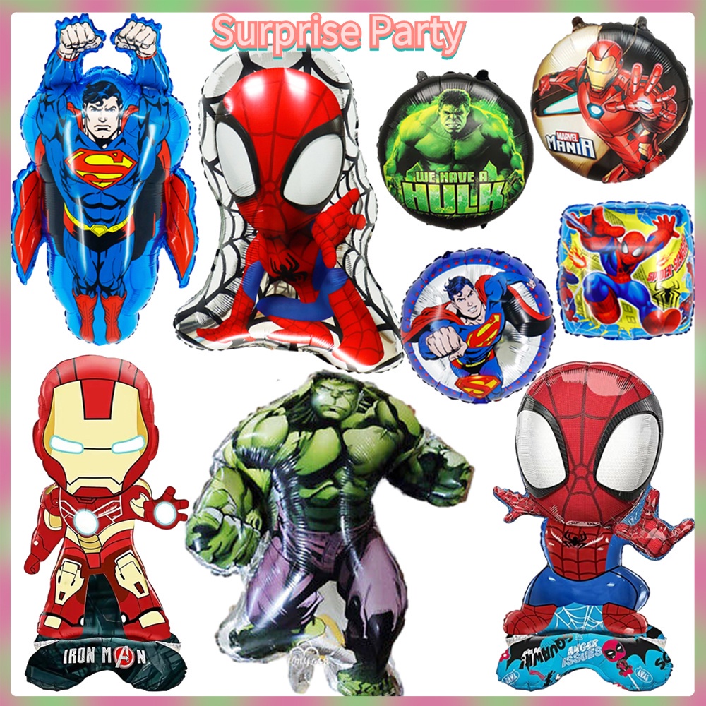 Marvel Superheroes Balloons Avengers Hulk Iron Man Spider-Man Superman ...