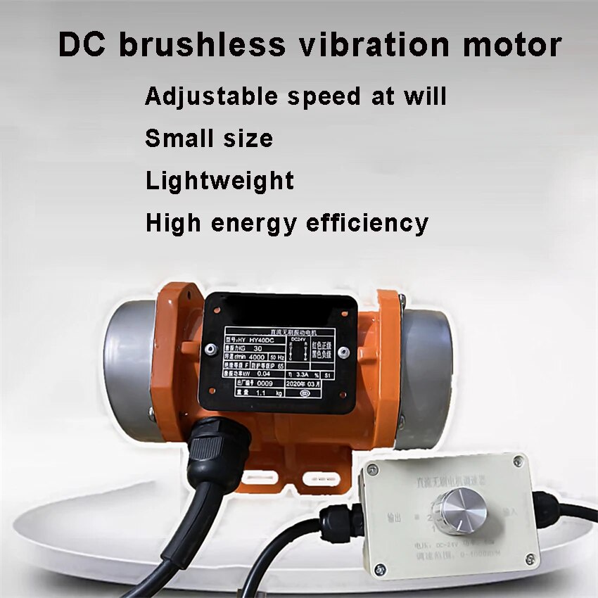 15W-50W 12V 24V DC Brushless Motor Electric Vibration Engine Concrete Vibrator High Frequency ...