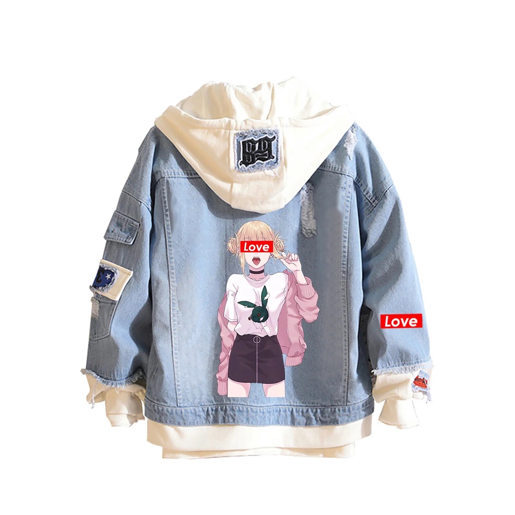 36m Denim Jackets My Hero Academia Cosplay Himiko Toga Tracksuit Unisex ...