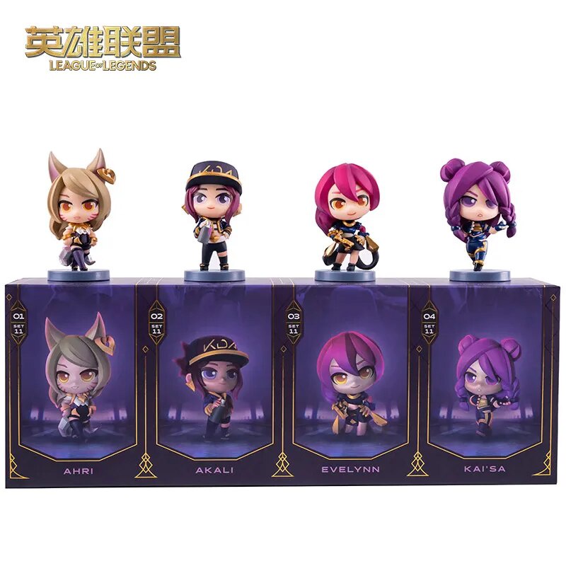 68r Original League Of Legends Kda Pop Stars Series Ahri Akali Kaisa Evelynn Anime Figures Toy