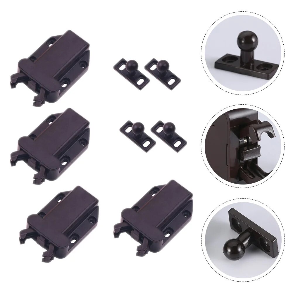 4 Pcs Door Lock Touch Catch Magnetic Cabinet Plastic Bounce Bolt ...