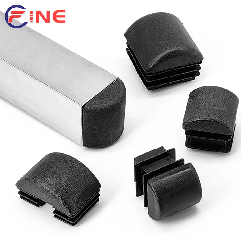 Square Oblong Rectangle Black Blanking Curved Arched Bottom End Cap ...