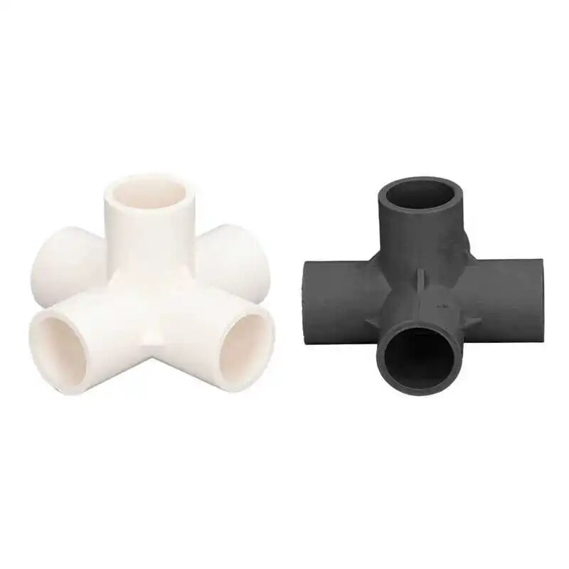 10 Pcs PVC Pipe Fitting 20mm 5 Way Right Angle 3 Dimensional Elbow Pipe ...