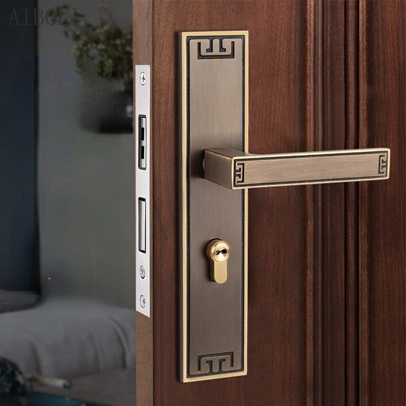 Indoor Pure Copper Lock, Villa Household Silent Door Lock, Bedroom Room ...